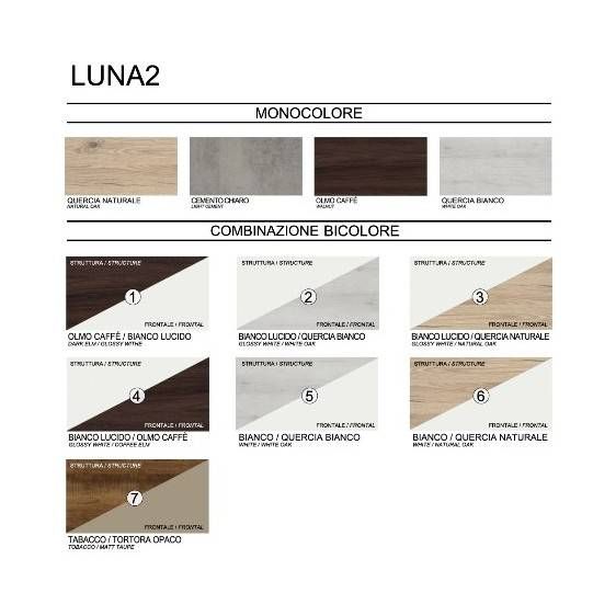Mobile Bagno Sospeso "Luna 2" Sfalsato Da 82 cm C/Base e Pensile ...